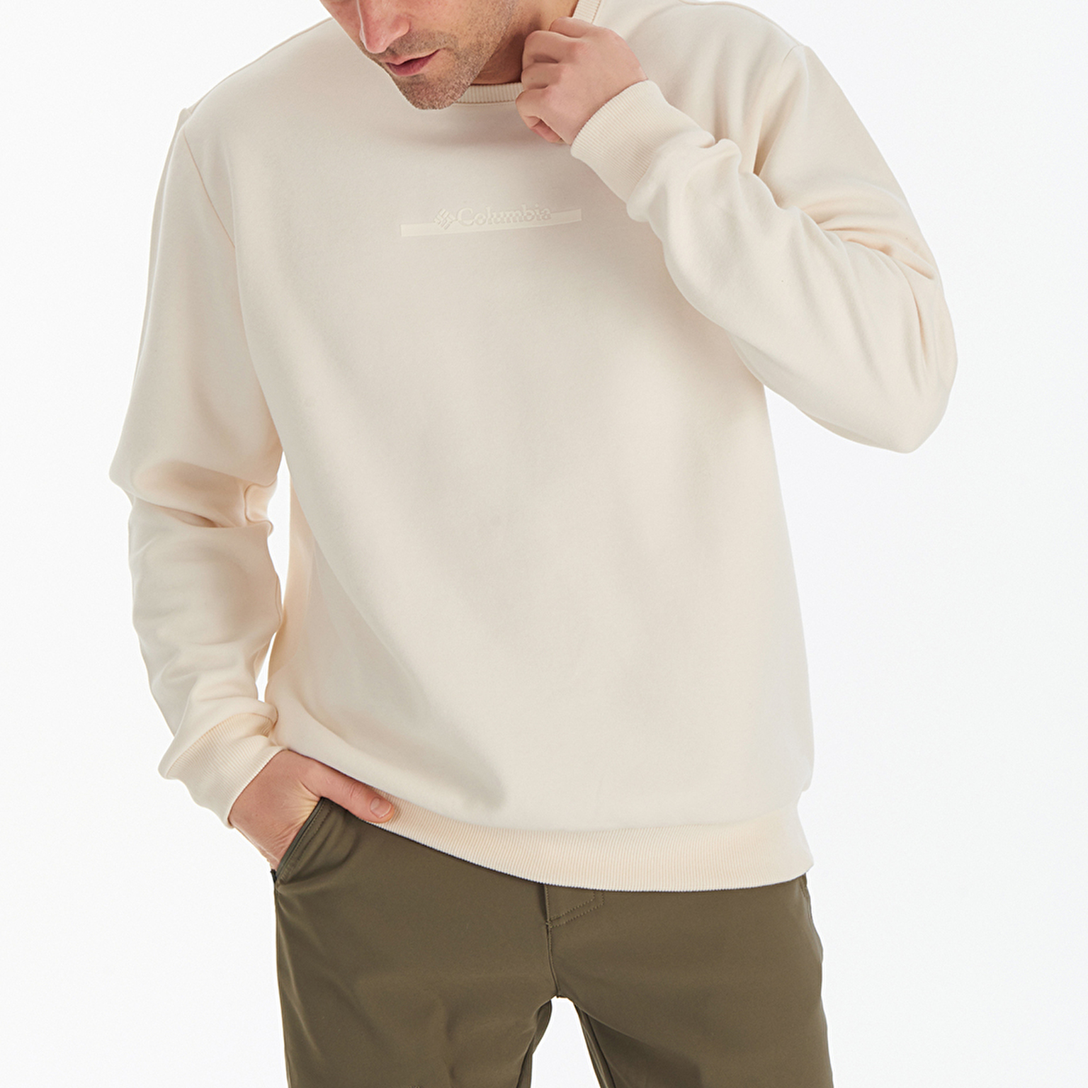 Columbia Erkek Krem CSC Basic BAR Split Crew Sweatshirt 9150120190190L ...