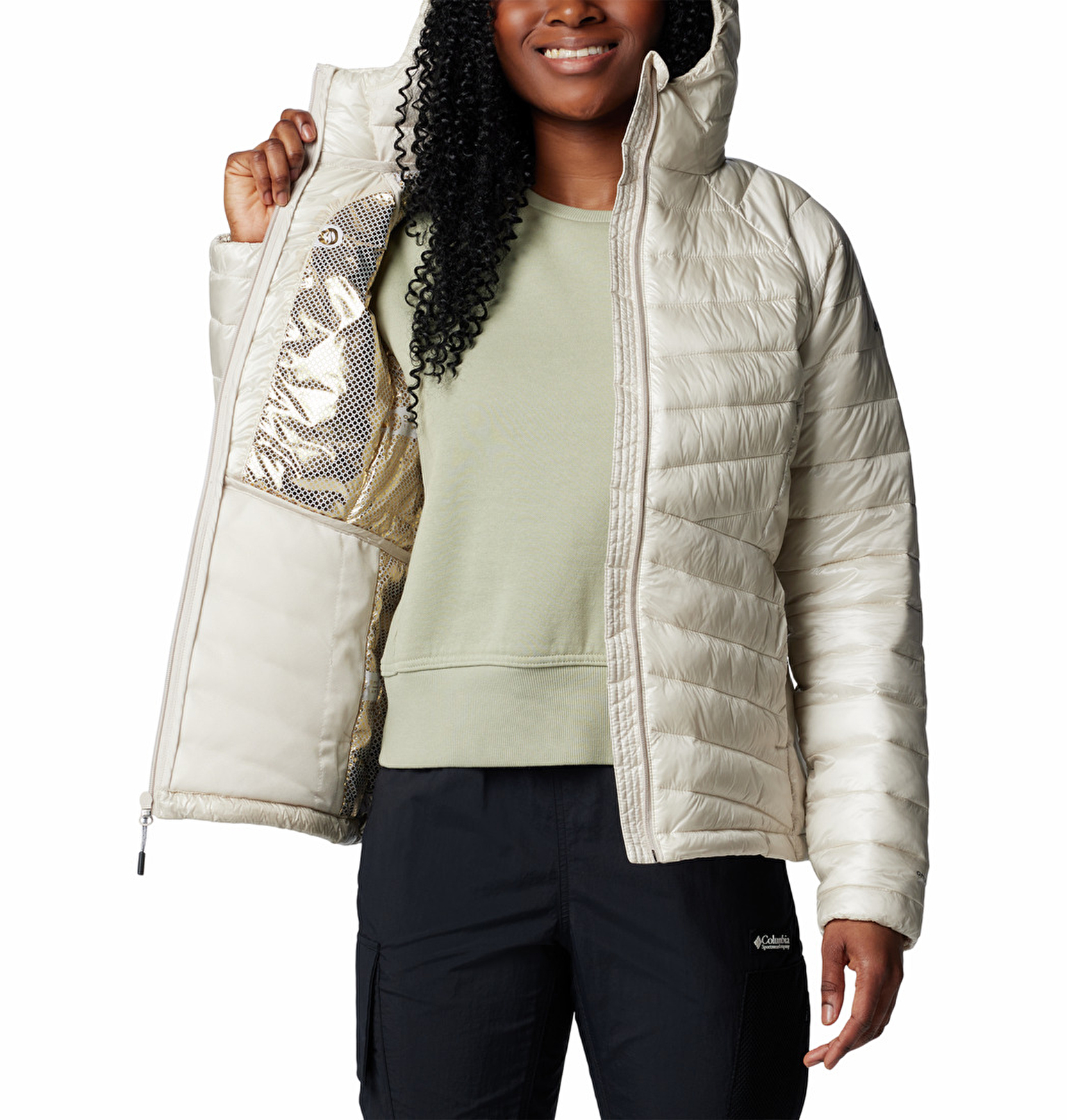 Columbia Kadın Bej Labyrinth Loop II Kapüşonlu Mont 20893312782782XL ...